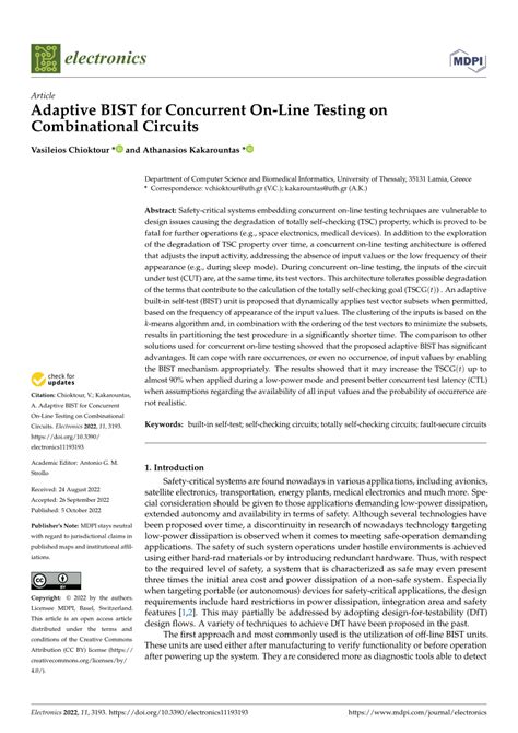 pdf adaptive bist for concurrent on line testing on combinational