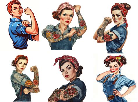 Rosie The Riveter Tattoo Stencil