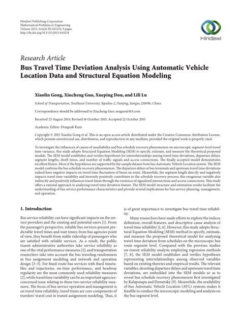 pdf bus travel time deviation analysis using automatic vehicle