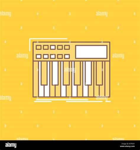 Synth Keyboard Midi Synthesiser Synthesizer Flat Line Filled Icon Beautiful Logo Button