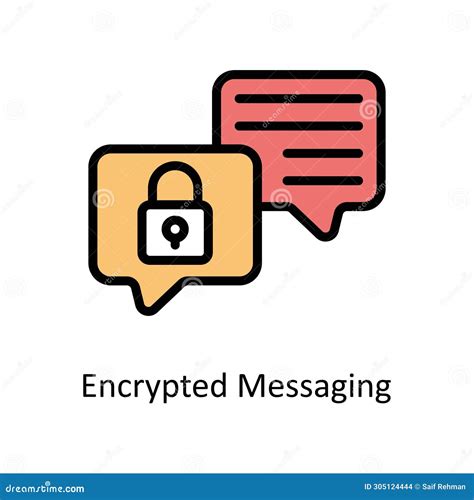 Encrypted Messaging Vector Filled Outline Icon Style Illustration Eps