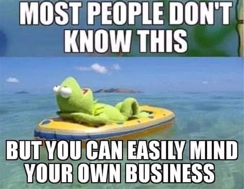 Mind Your Own Business Mind Your Business Meme Funny Kermit The Frog