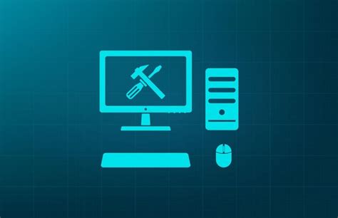 Premium Vector Computer Setting Symbol Vector Illustration On Blue