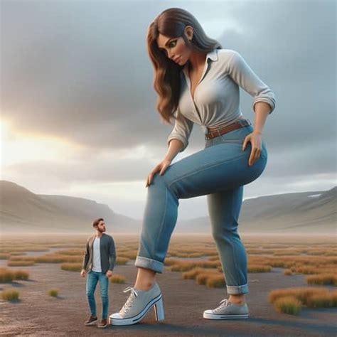Giantess Woman Eating Tiny Man Urban Scene Ai Art Generator Easy