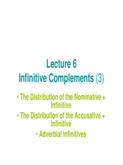 6 Infinitive Complements 3 Pdf Verb Subject Grammar
