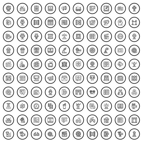 100 Actor Icons Set Outline Style 21414834 Vector Art At Vecteezy