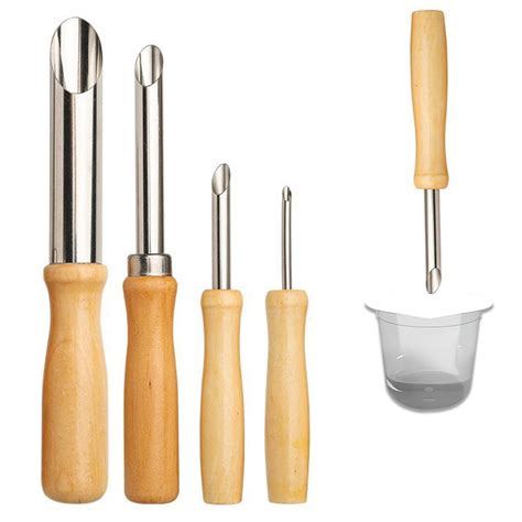 4 Pack Straw Puncher For Plastic Lids Lemonade Stainless Steel Clay