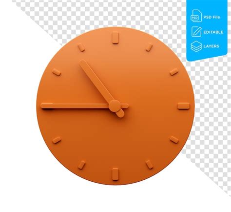Premium Psd Minimal Orange Clock 0945 Quarter To Ten O39clock 0945 Or Nine Forty Five 3d