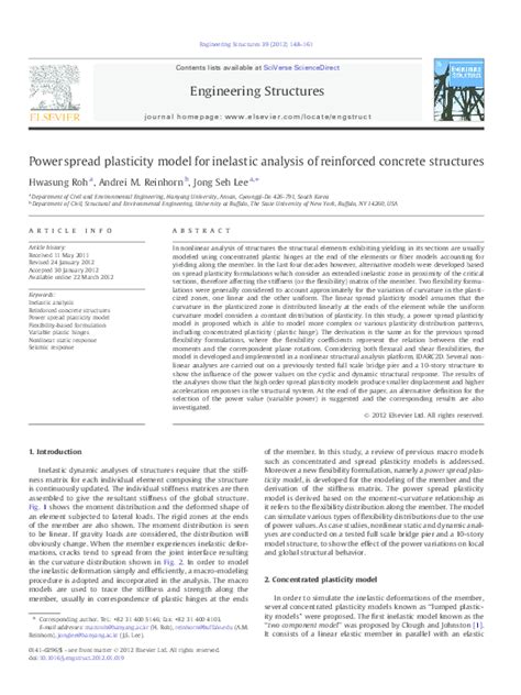 Pdf Power Spread Plasticity Model For Inelastic Analysis Of