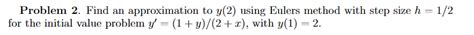 Solved Problem Find An Approximation To Y Using Eulers Chegg