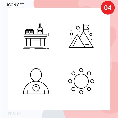 Universal Icon Symbols Group Of 4 Modern Filledline Flat Colors Of Biology Avatar Laboratory