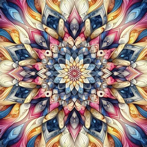 Image Of Colorful Kaleidoscopic Geometric Swirling Pattern Stock Illustration Illustration Of