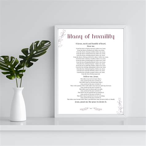 Litany Of Humility Prayer Pdf Printable Catholic Prayer For Humility