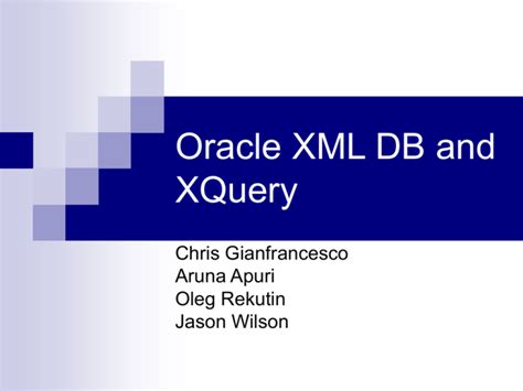 Xml Db Architecture