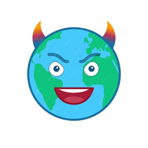 Diabo Mundo Globo Isolado Emoticon Planeta Louco Emoji Comunicação