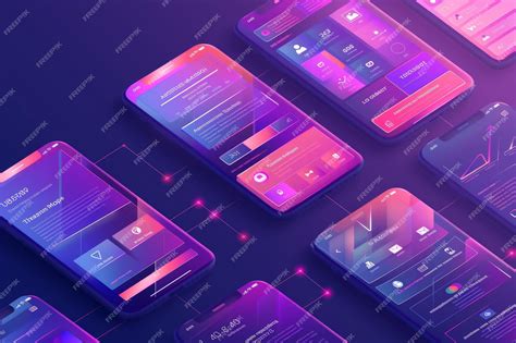 Smartphone Mobile App Interface Mockup With Ui Active Blocks And Connections Ack Of Ui Ux Gui