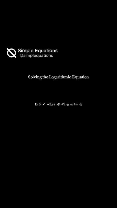 This Is How To Solve A Basic Logaritmic Equation Youtube