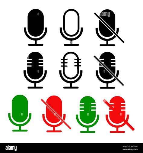 Mute And Unmute Audio Microphone Set Microphone In Mute And Unmute Sign Flat Style Disable