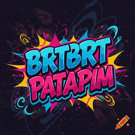 Stylized Colorful Text Brtbrt Patapim Over A Graphic Explosion