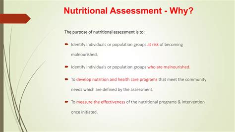 Nutritional Status Assessment Using Anthropometry Biochemical Clinical And Dietary Methods Pptx