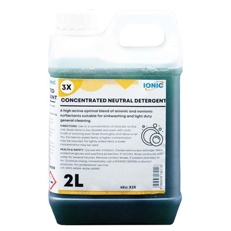 3x Concentrated Neutral Detergent Manual Dishwashing Ionic Products
