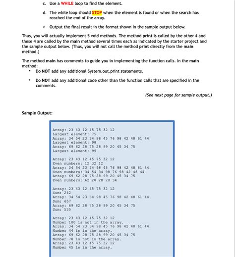 Solved C Use A WHILE Loop To Find The Element D The While Chegg Com