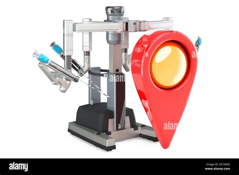 Robotic Surgical System With Map Pointer 3d Rendering Isolated On
