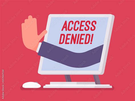 Access Denied Sign On Monoblock Screen Hand From Device Showing User Does Not Have Permission