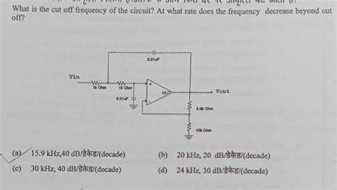 What Is The Cut Off Frequency Of The Circuit Shown Below At What Rate Do