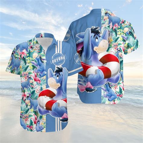 Eeyore Button Shirt Winnie The Pooh Aloha Shirt Disney Eeyore Button