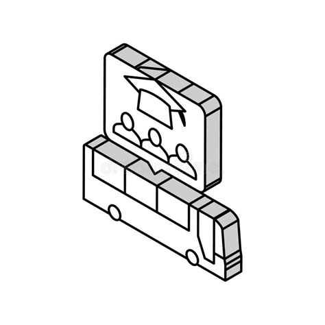 Field Trip Primary School Isometric Icon Vector Illustration Stock
