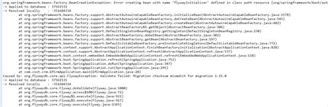 Flywayexceptionvalidate Failedmigration Checksum Mismatchorg