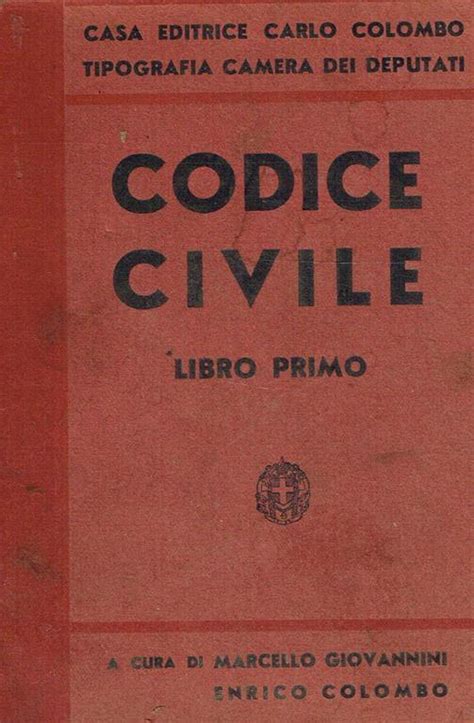 Codice Civile Libro Primo Libro Usato Enrico Colombo Ibs