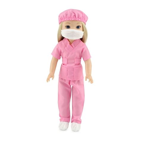 Emily Rose 14 Inch Doll Clothes And Accessories Pink 5 Piece Doctor