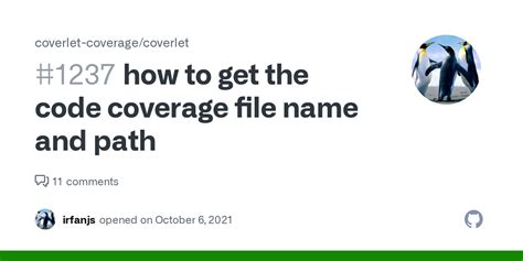 How To Get The Code Coverage File Name And Path · Issue 1237