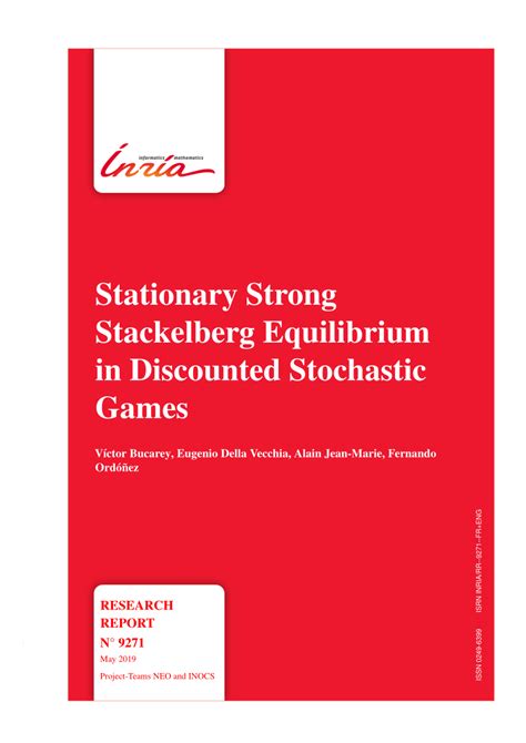 Pdf Stationary Strong Stackelberg Equilibrium In Discounted