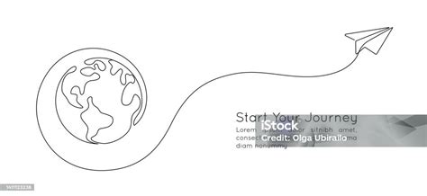 종이 비행기로 지구 지구본의 연속 선 그리기 간단한 선형 스타일의 세계지도의 비행 경로 경로 여행 및 비행 항공사 편집 가능한 스트로크 낙서 벡터 일러스트 레이 션 지구본에