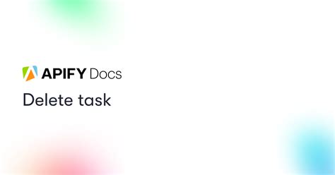 Delete Task Apify Documentation