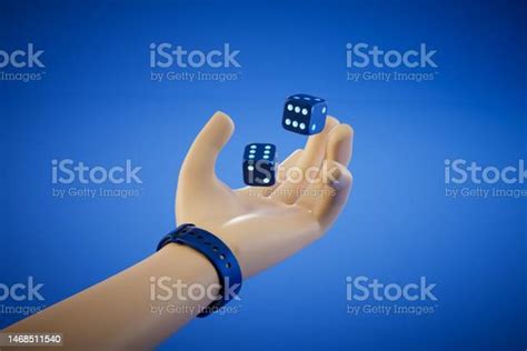 주사위 놀이의 개념 파란색 배경에 주사위를 던지는 손 3d 렌더링 가능성에 대한 스톡 사진 및 기타 이미지 가능성 개념 개념과 주제 Istock