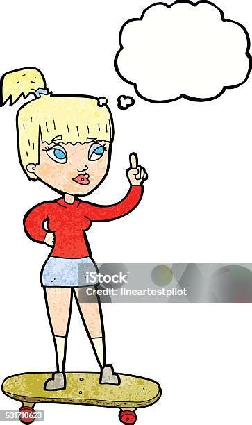 말풍선이 있는 스케이터 여자아이 만화 캐릭터 그리기에 대한 스톡 벡터 아트 및 기타 이미지 그리기 낙서 드로잉 말풍선