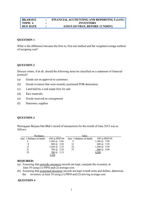 Mini Case 4 Answer Bkar 1013 Far 1 Uum Bkar1013 Financial