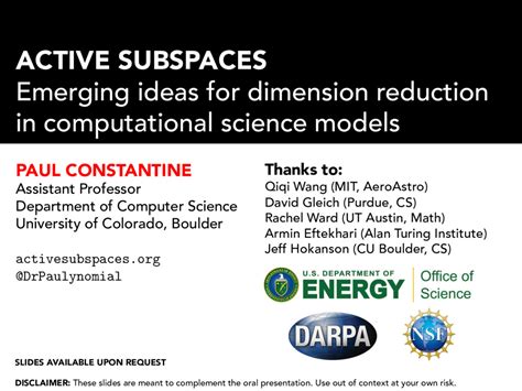 Active Subspaces Emerging Ideas In Dimension Reduction For