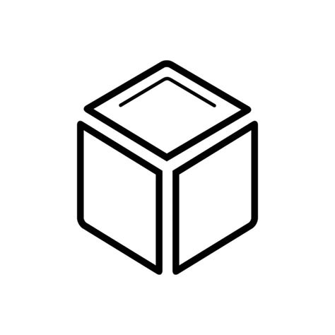 Cube Rotation Line Icon Cube 360 Degrees Rotate Vector Illustration Isolated On White