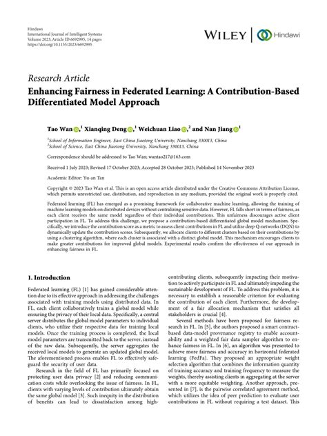 Pdf Enhancing Fairness In Federated Learning A Contribution Based