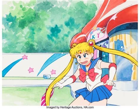 Sailor Moon Production Cel Setup With Production Background Toei