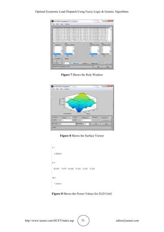 OPTIMAL ECONOMIC LOAD DISPATCH USING FUZZY LOGIC GENETIC ALGORITHMS PDF
