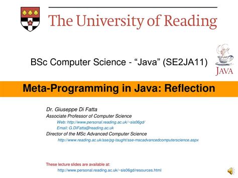 Ppt Bsc Computer Science “java” Se2ja11 Meta Programming In Java