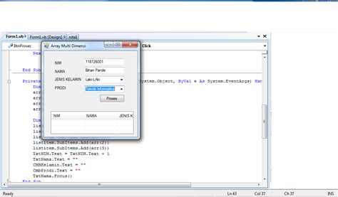 Pemrogaman Visual Basic 2010 Cara Membuat Array Dengan