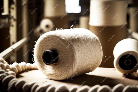 Premium Photo Coil With Cotton Threads Bobbin Fabric Production Textile Industry