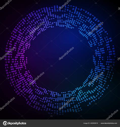 Circular Wireframe Mesh Logo Element Vector Illustration Eps10 Digital Background Stock Vector